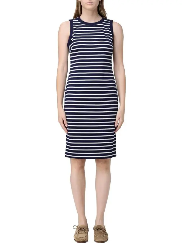 Ralph Lauren Striped Sleeveless Knee-length Dress - Blue