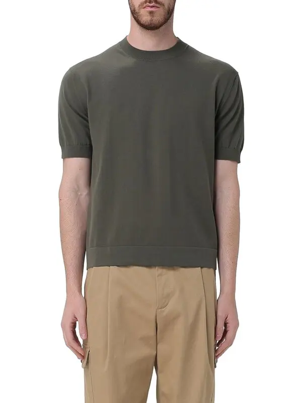 PAOLO PECORA Short Sleeve Knit Top - Green