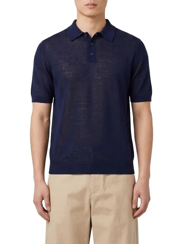 BALLANTYNE Silk And Cashmere Polo Shirt - Blue