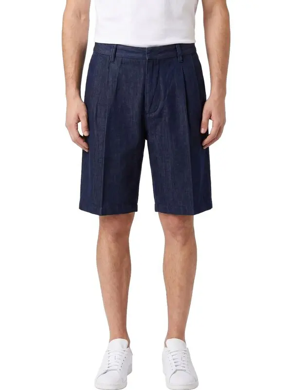 Emporio Armani Cotton Blend Chino Shorts - Blue