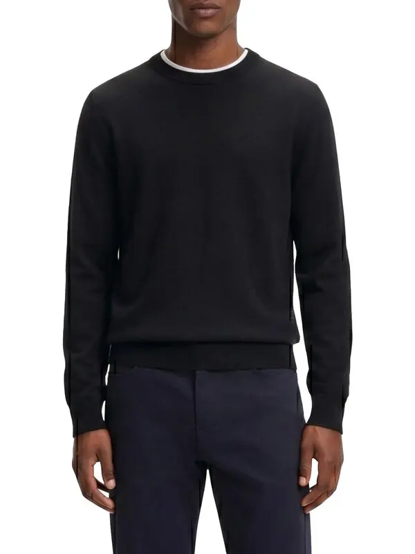 BOSS Essential Cotton Crew Neck Knit Top - Black