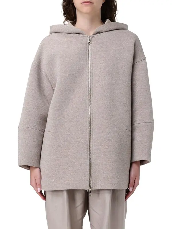 Max Mara Virgin Wool Blend Hoodie - Beige
