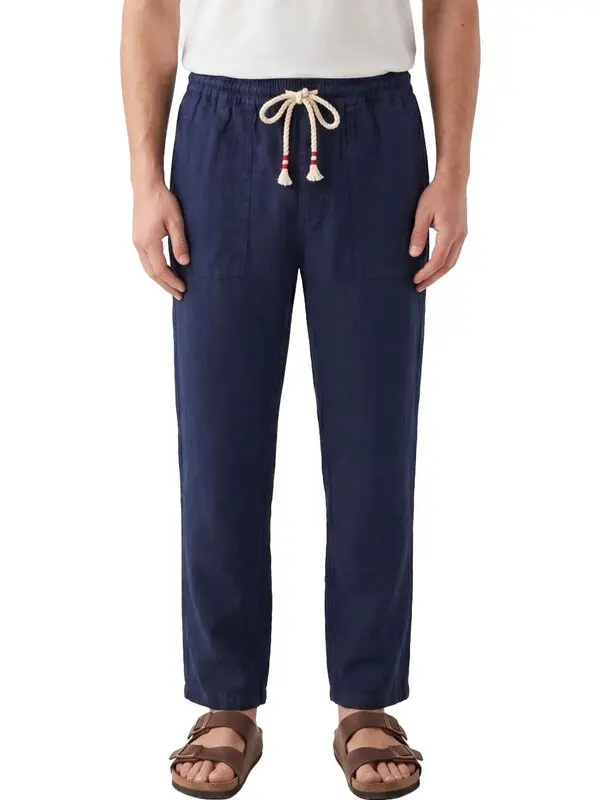 MC2 SAINT BARTH Pure Linen Jogging Trousers - Blue