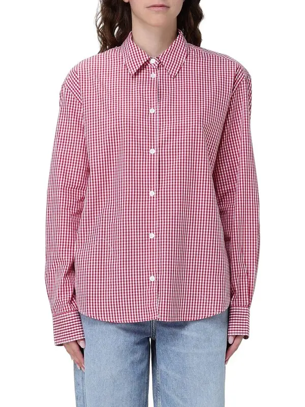 MC2 SAINT BARTH Striped Cotton Long-sleeve Shirt With French Collar - Red
