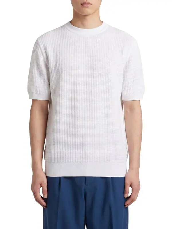 BOSS Cotton Crew Neck Sweater - White