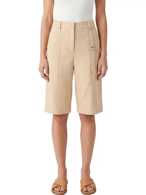 Patrizia Pepe Tailored Crêpe Shorts - Sand