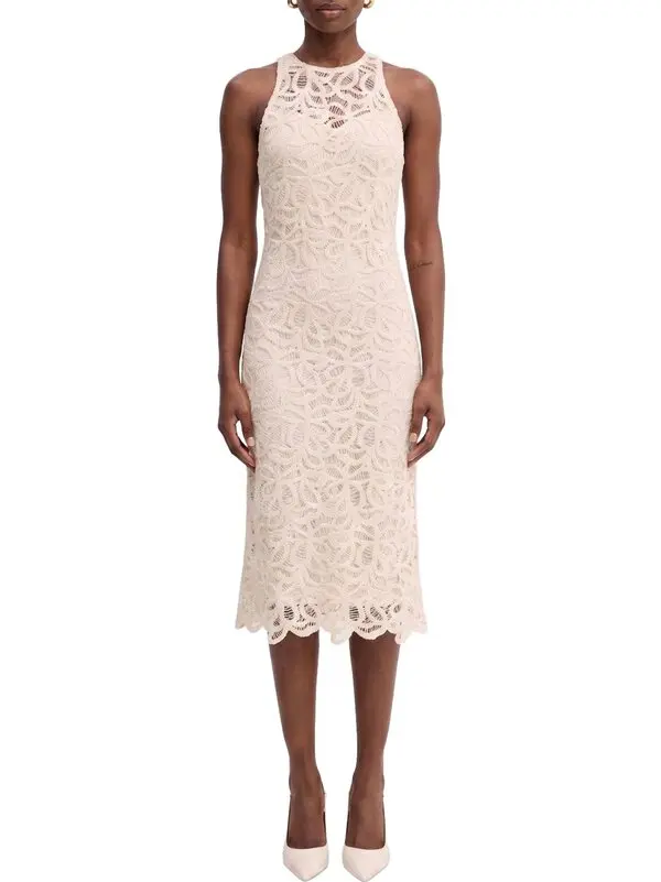 Patrizia Pepe Macramé Midi Dress - Sand