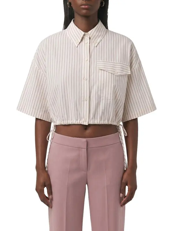 Patrizia Pepe Cropped Shirt - Striped