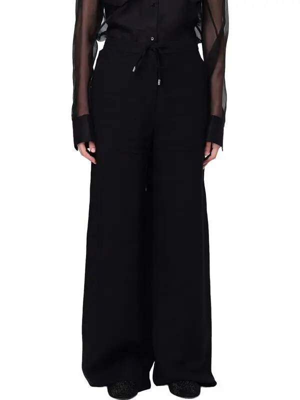 Max Mara Wide Leg Drawstring Trousers - Black