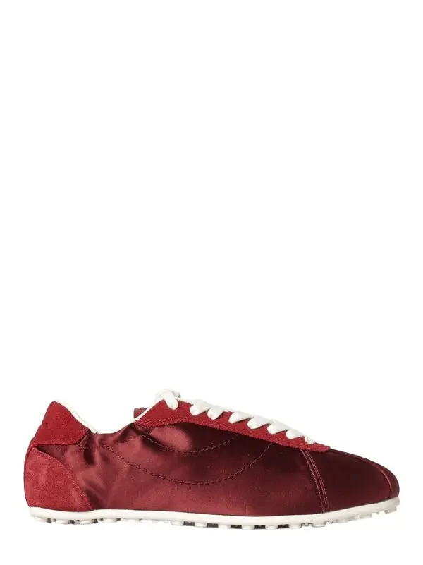 Paul Smith Satin And Suede Lace-up Sneakers - Red