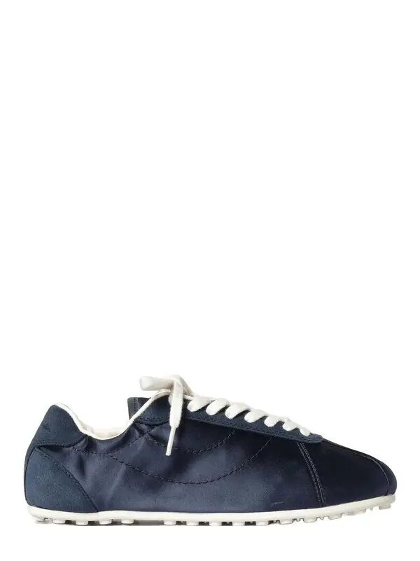 Paul Smith Satin And Suede Lace Up Sneakers - Blue
