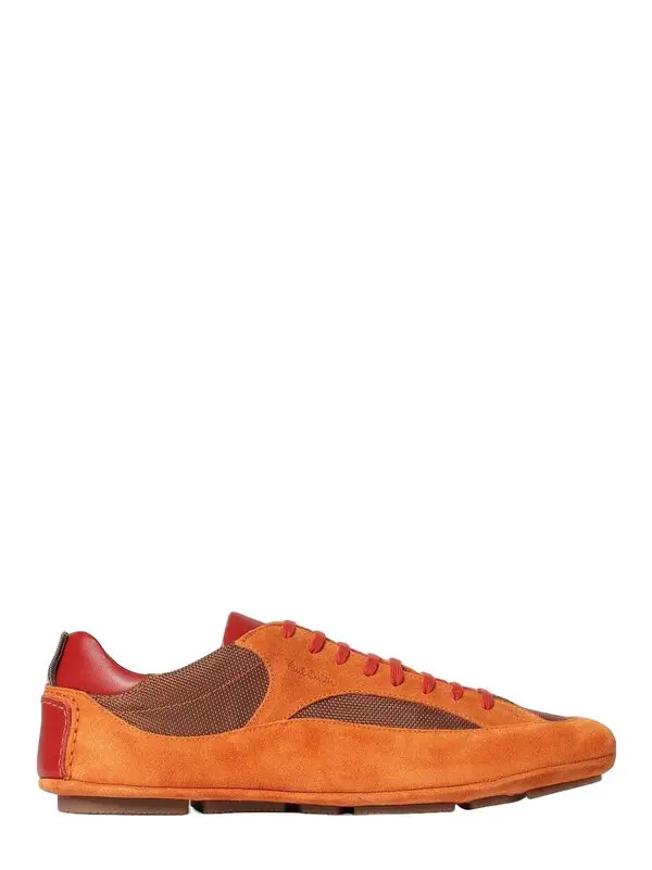 Paul Smith Suede And Mesh Lace-up Sneakers - Orange