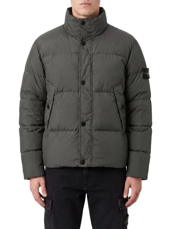 Stone Island Quilted Water-repellent Nylon Down Jacket - Grey