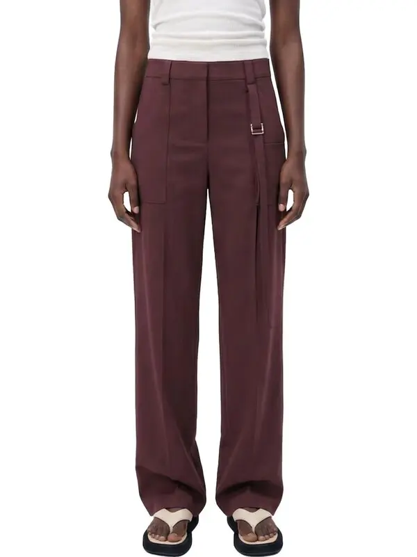 Patrizia Pepe Straight Leg Trousers - Brown
