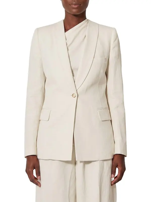 UMA WANG Shawl Lapel Blazer - White