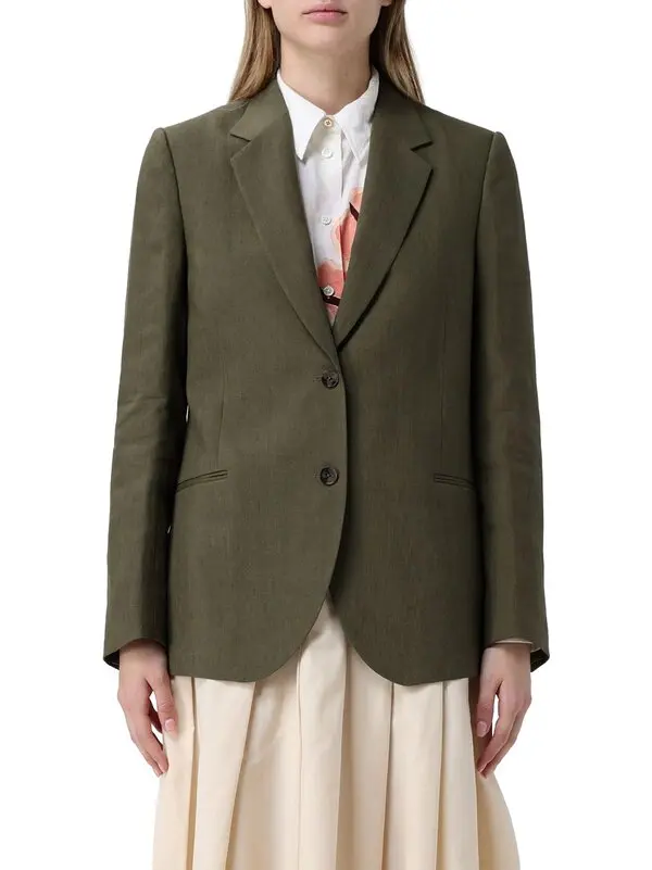 Paul Smith Single Breasted Linen Blazer - Green