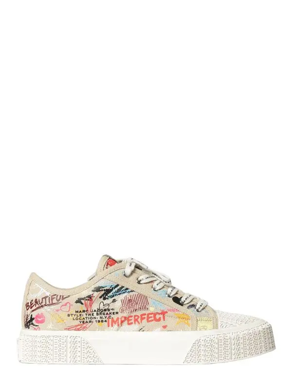 Marc Jacobs Canvas Sneakers With Graphic Print - White