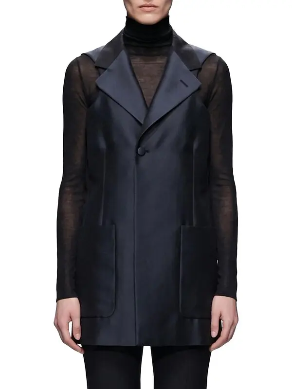 MAISON MARGIELA Viscose Satin Vest - Black