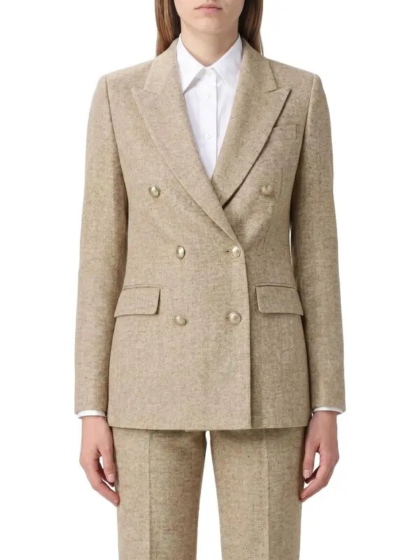 Tagliatore Double-breasted Cotton And Silk Blend Blazer - Grey