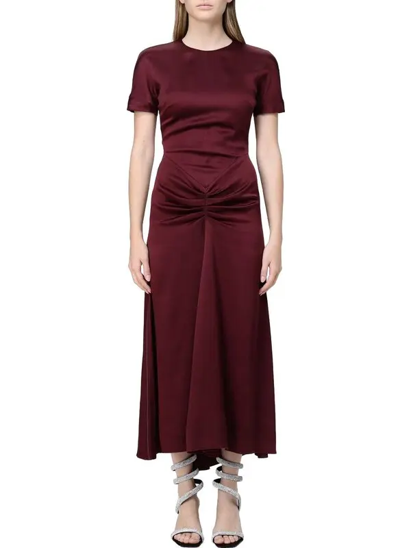 Victoria Beckham Gathered Midi Dress - Red