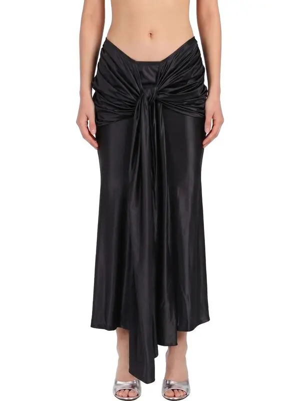 VENUJA Gathered Draped Skirt - Black