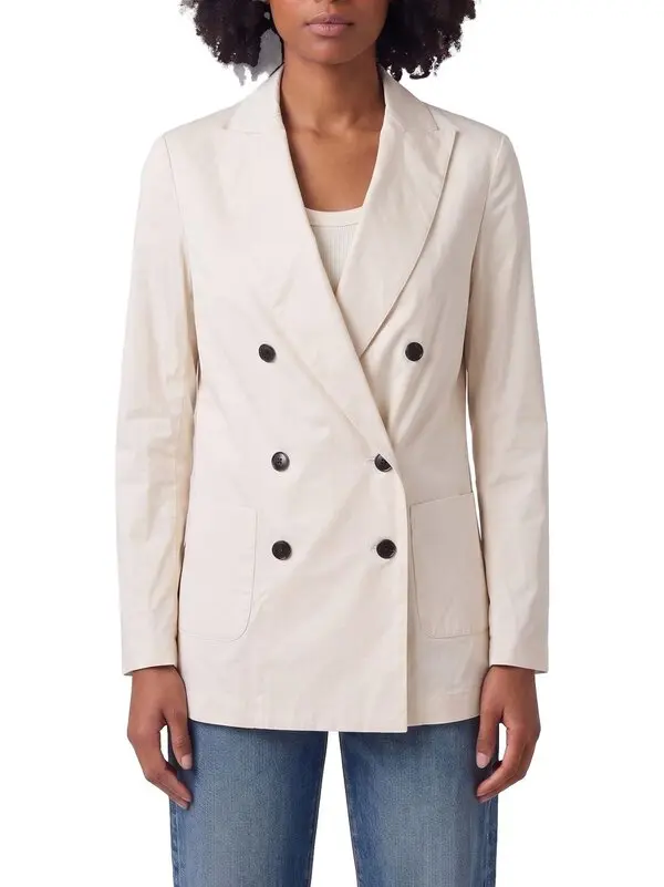 MYTHS Double Breasted Blazer - White