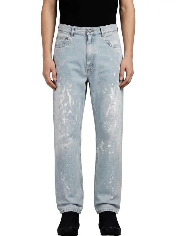 MAISON MARGIELA Printed Straight Leg Jeans - Gnawed Blue