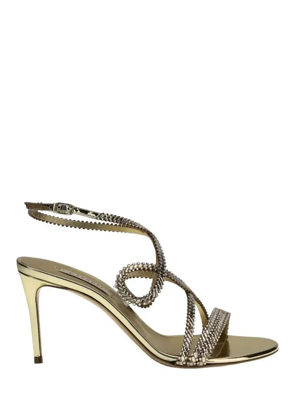 Casadei Embellished Strappy High Heel Sandals - Gold