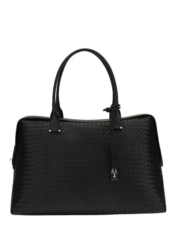 Bottega Veneta Vaporetto Bag In Woven Leather - Black