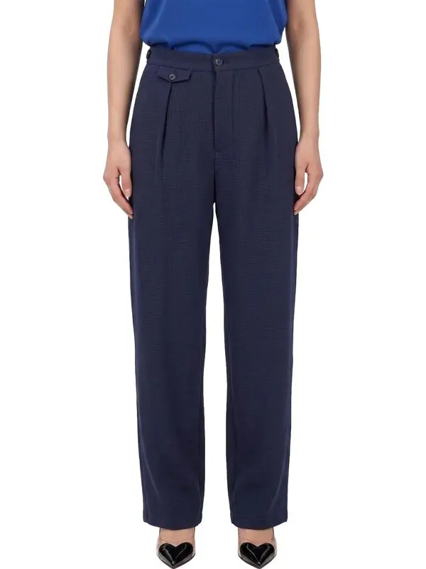Emporio Armani Wide Leg Jersey Trousers - Blue