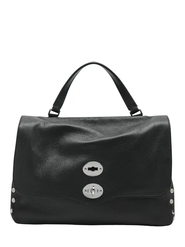 ZANELLATO Medium Postina Bag In Hammered Leather - Black