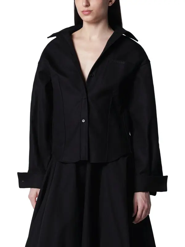 Balenciaga Classic Cocoon Shirt In Double Cotton - Black