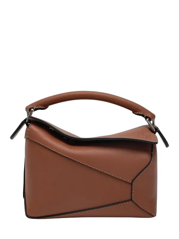 Loewe Mini Puzzle Edge Bag In Grained Leather - Brown