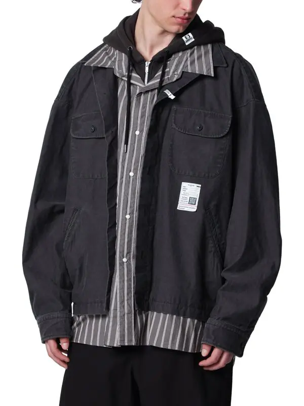Mihara Yasuhiro Three-layer Cotton Shirt - Black