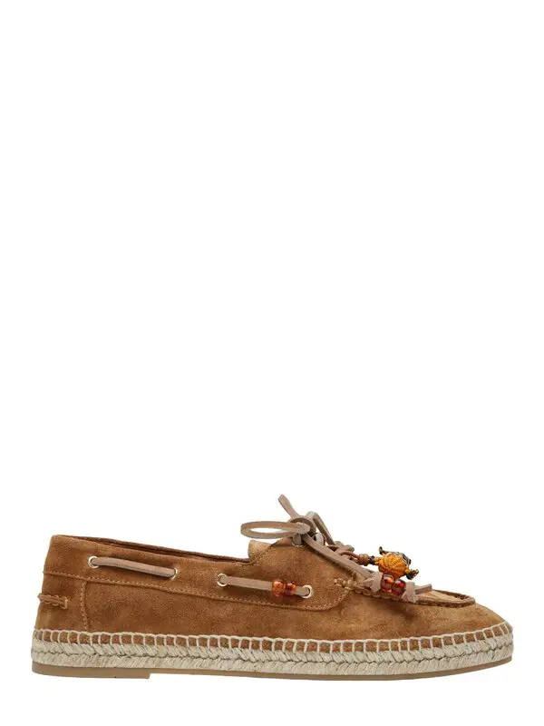 AQUAZZURA Seafarer Suede Espadrilles With Clownfish Charm - Brown