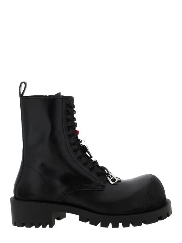 Balenciaga Hummer Lace-up Leather Boots - Black