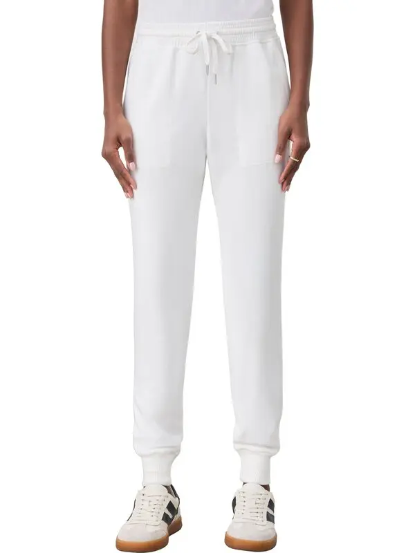 Splendid Supersoft Brushed French Terry Jogger With Drawstring Waist And Cuffed Ankles - Lemon Drop