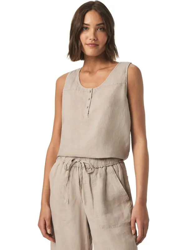 Splendid Stella Linen Tank - Fawn