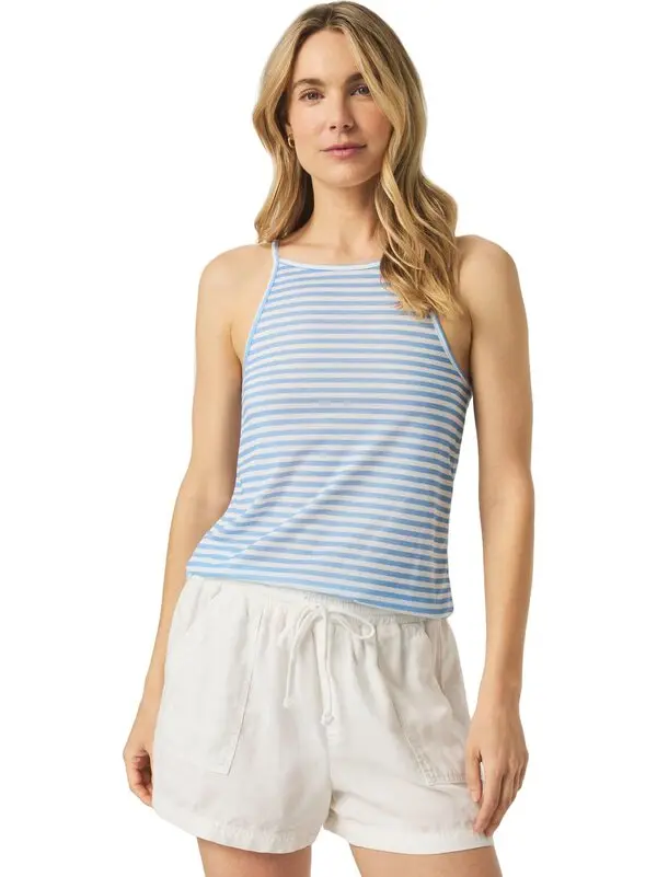 Splendid Faye High-neck Stripe Tank - Buttercup Stripe