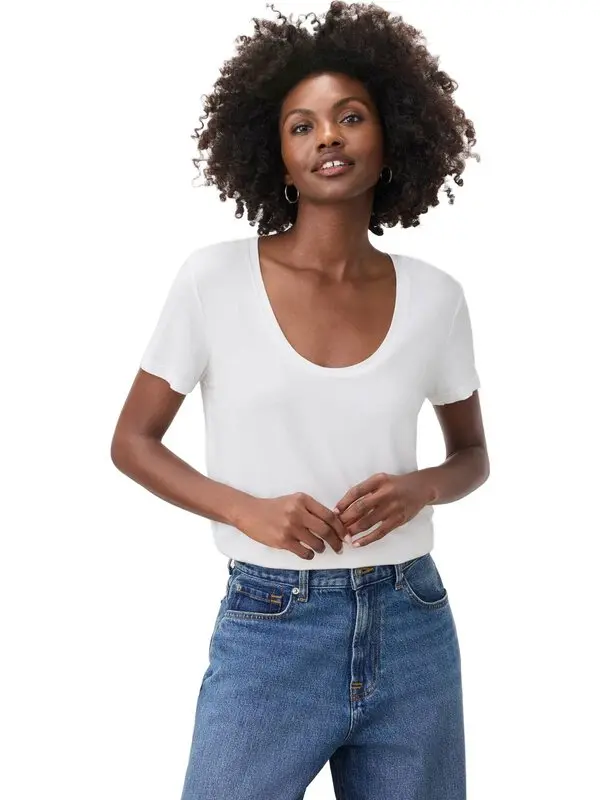 Splendid Sloane Scoop Tee Essential Short Sleeve Top - Black