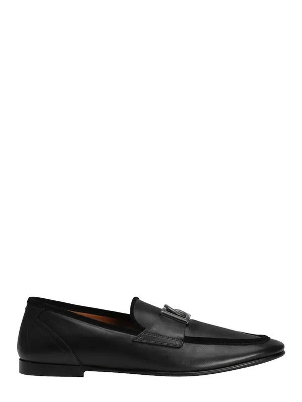 Saint Laurent Logo Plaque Loafer - Black