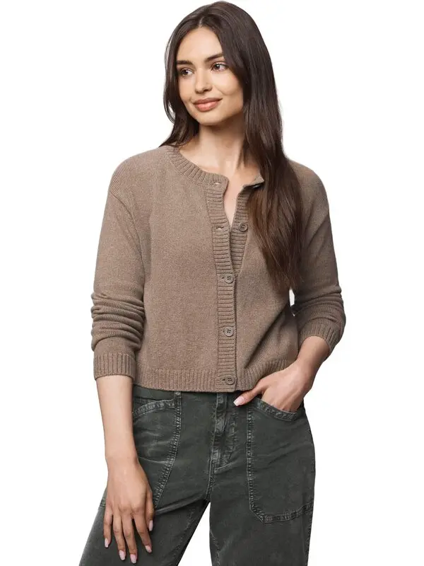 Splendid Amber Cropped Cardigan - Cedar Brown