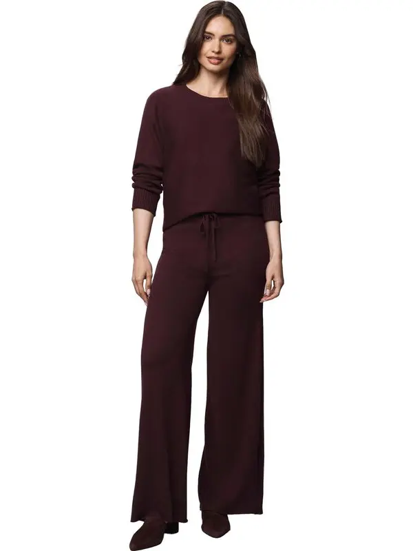 Splendid Georgie Cashblend Pullover Sweater - Dark Plum