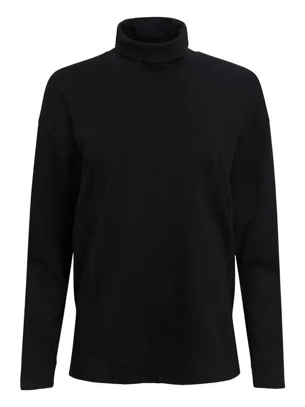 Splendid X @cellajaneblog Mock Neck Drop Shoulder Top - Black