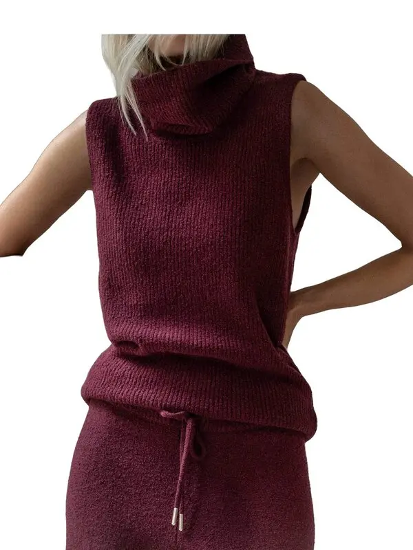 Splendid X @cellajaneblog Sleeveless Turtleneck Sweater - Rosewood