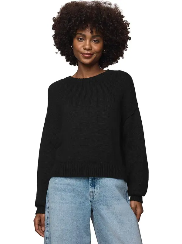 Splendid Delaney Ribbed Crew Neck Sweater - Pale Oak Heather