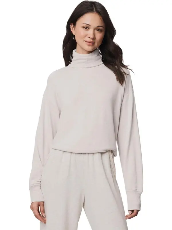 Splendid Supersoft Trim Cowl Neck Sweater - Rosewood
