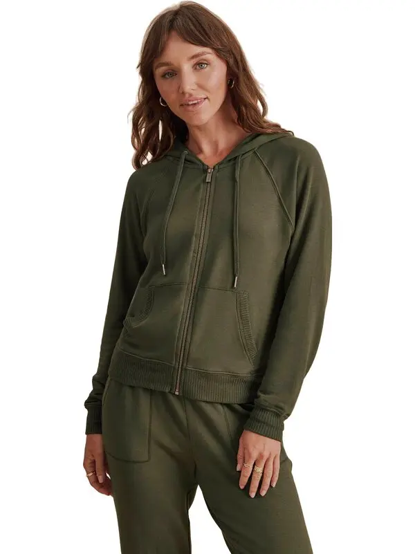 Splendid Supersoft Zip Up Hoodie - Pine