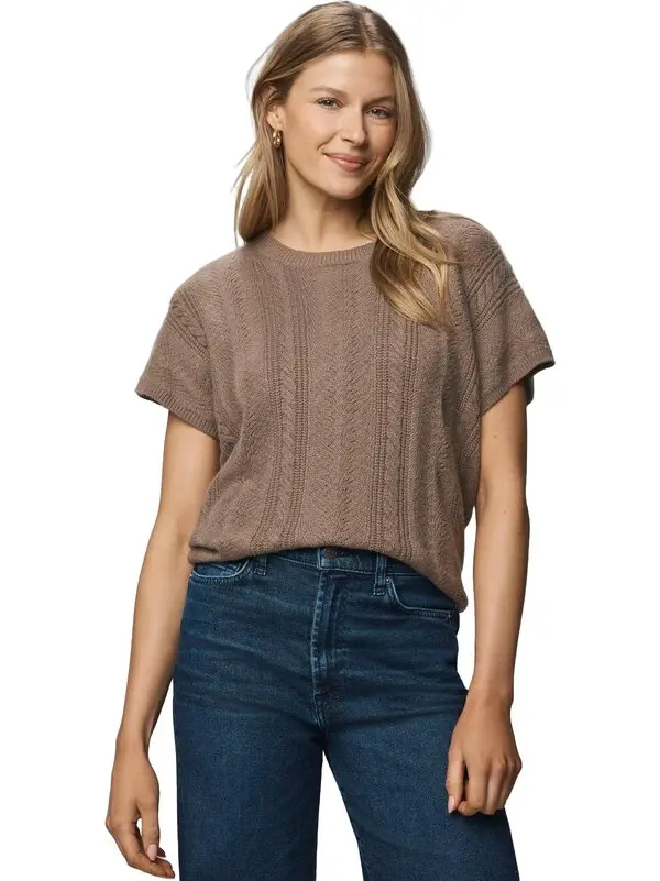 Splendid Raelynn Short Sleeve Sweater - Cedar Brown