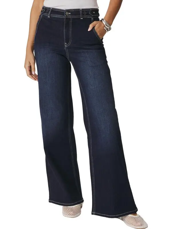 Splendid Wide Leg High Rise Jeans - Dark Rinse